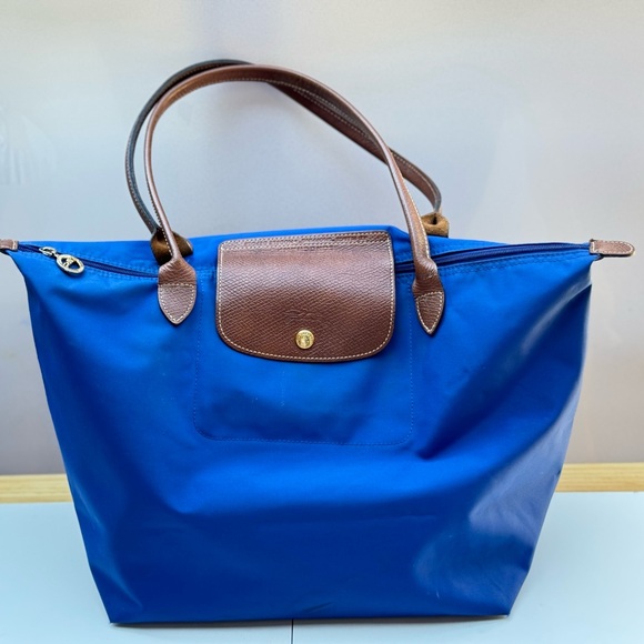 Longchamp | Bags | Longchamp Le Pliage Large Shoulder Tote Bag Blue ...